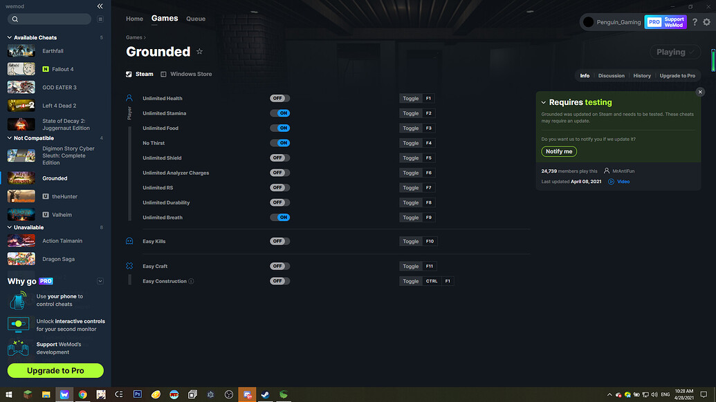 Grounded Cheats and Trainer for Steam - Trainers - WeMod Community