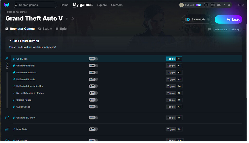 App stuck on "Loading Mods" no matter what game - Support - WeMod Community
