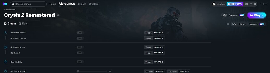 Crysis 2 Remastered Cheats and Trainer for Steam - Trainers - WeMod Community