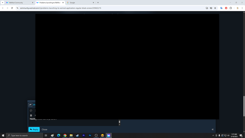 Black screen - Support - WeMod Community