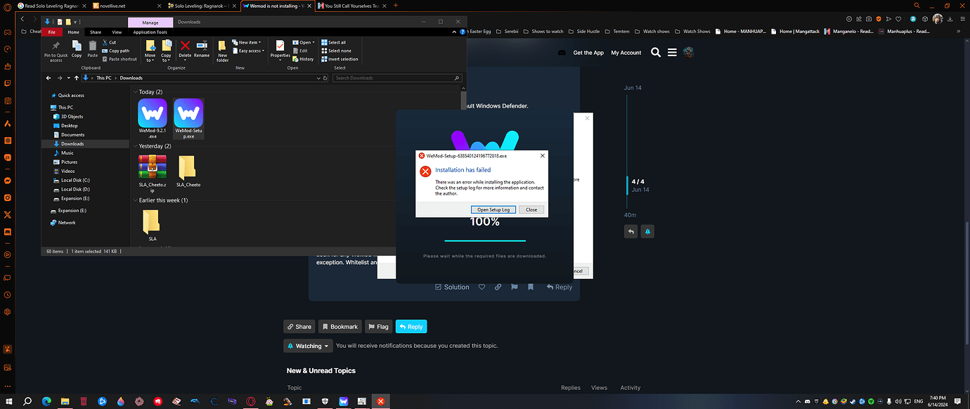 Wemod is not installing - Support - WeMod Community