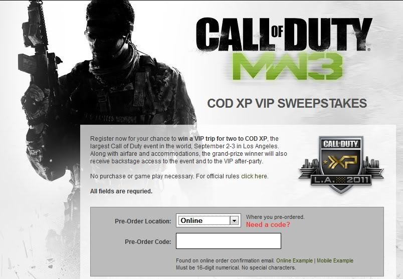 Pre-Order codes MW3 Sweepstakes[TUT] - Xbox Gaming - WeMod Community