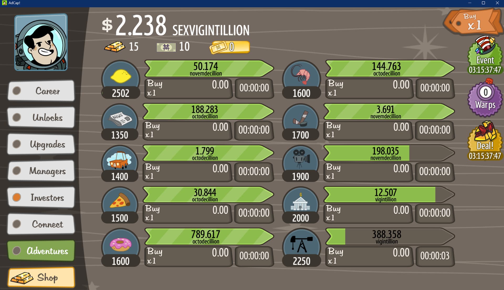 AdVenture Capitalist Cheats and Trainer for Steam - Page 3 - Trainers - WeMod Community