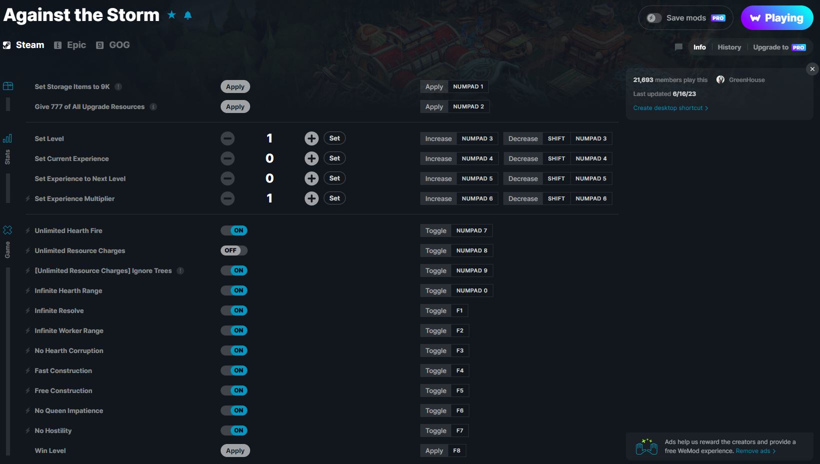 Against the Storm Cheats and Trainer for Steam - Trainers - WeMod Community